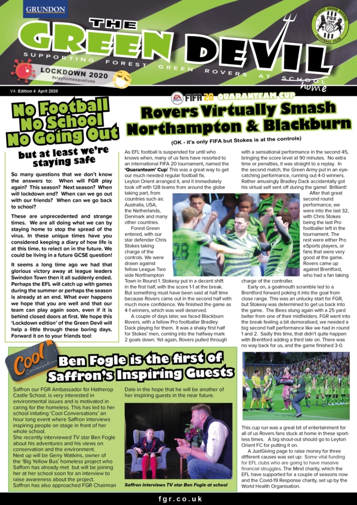 The Green Devil – April 2020 – Forest Green Rovers Supporters Club